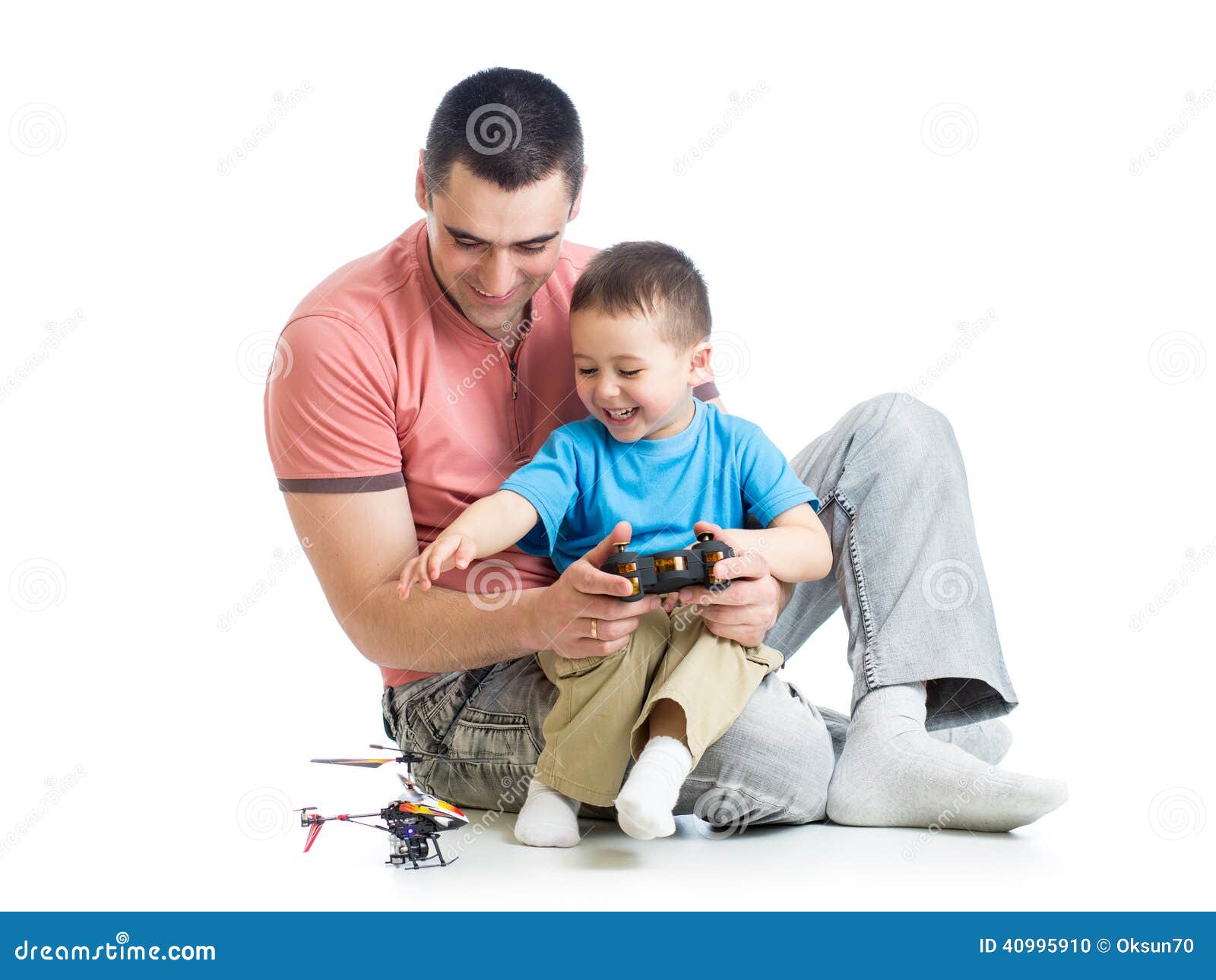 Father and Son Kid Playing Kids Helicopter Game Stock Photo - Image of ...
