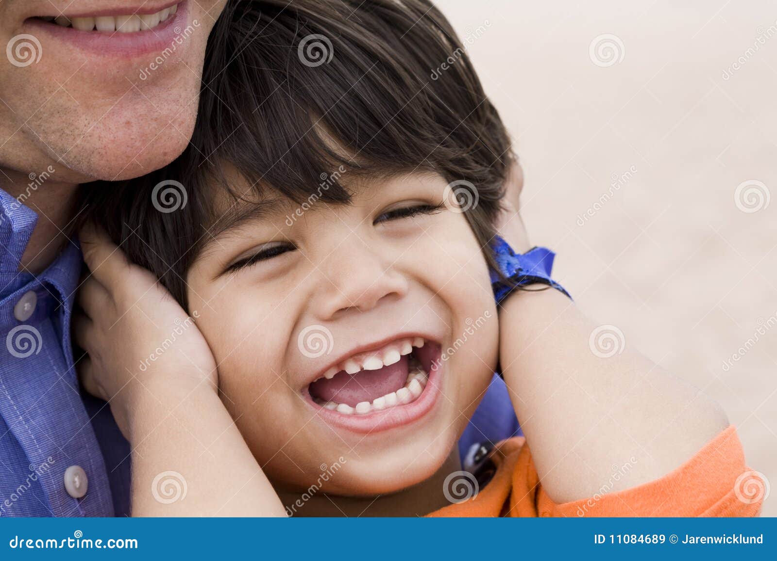 Father and Son Laughing Together Stock Image - Image of asian, together ...
