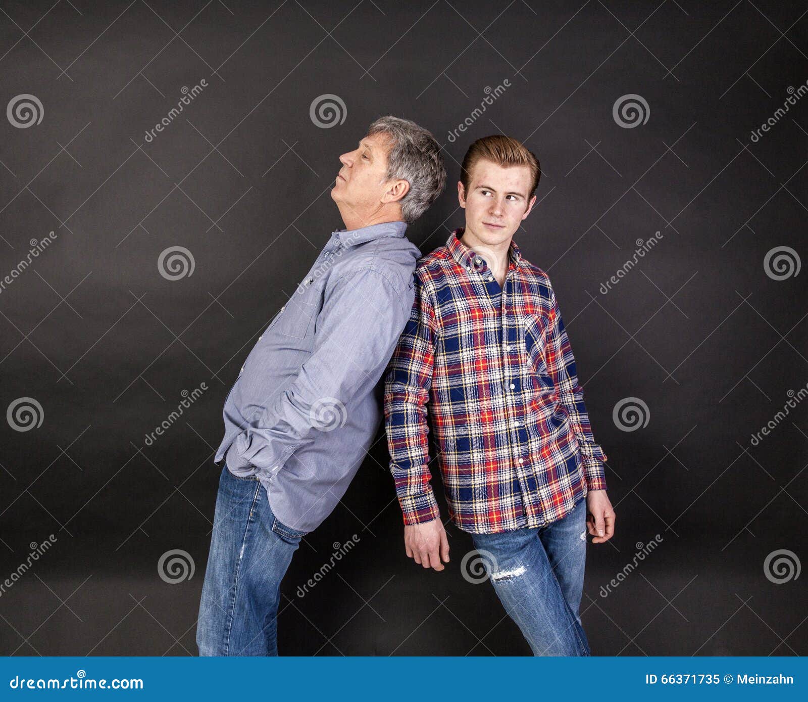 Father and Son Lean on Back To Back Stock Image - Image of family ...