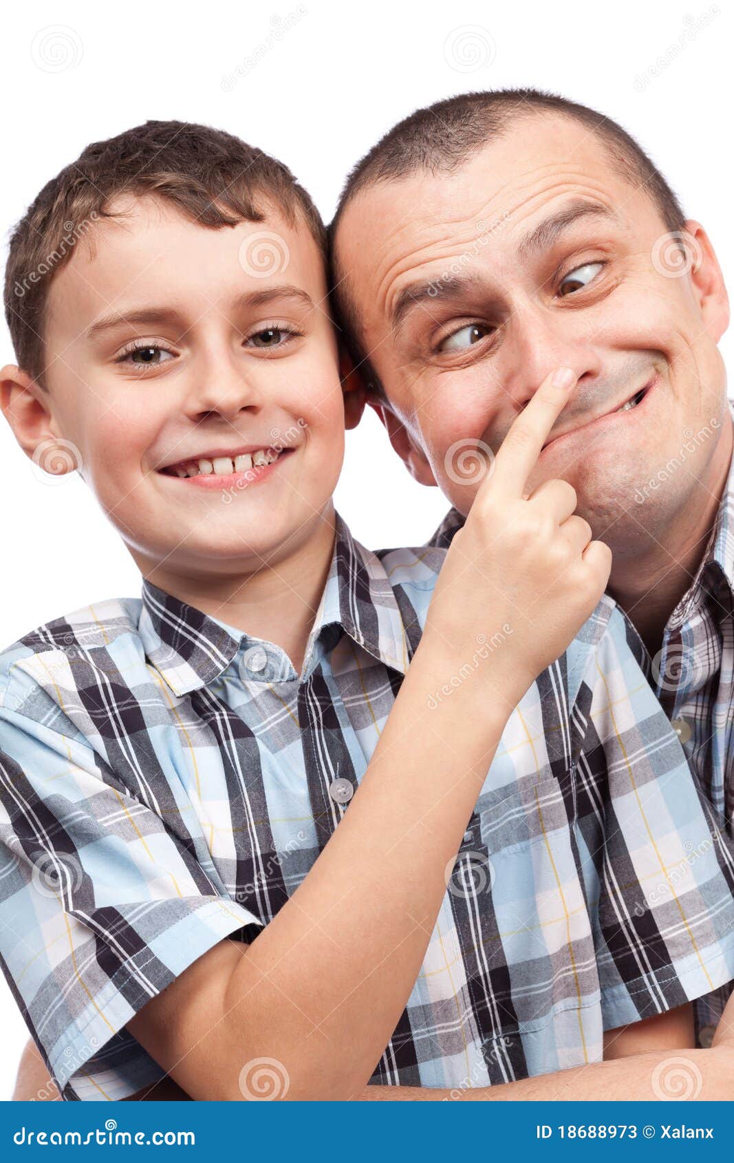 Father and Son Making Funny Faces Stock Image - Image of handsome ...