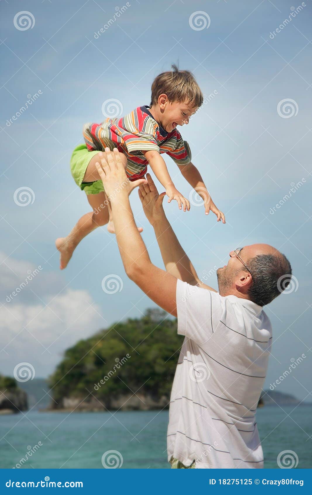 Father And Son On Natural Background Stock Image - Image of family ...