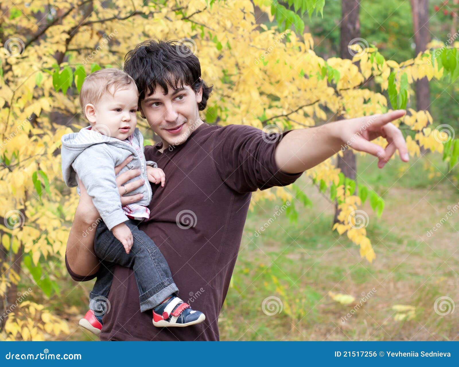 Father with Son Pointing into the Distance Stock Photo - Image of baby ...