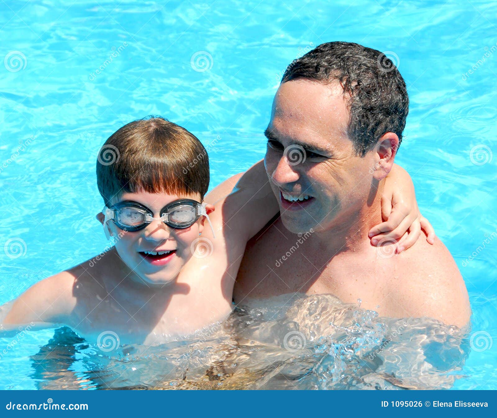 Father son pool stock photo. Image of kids, person, joyous - 1095026