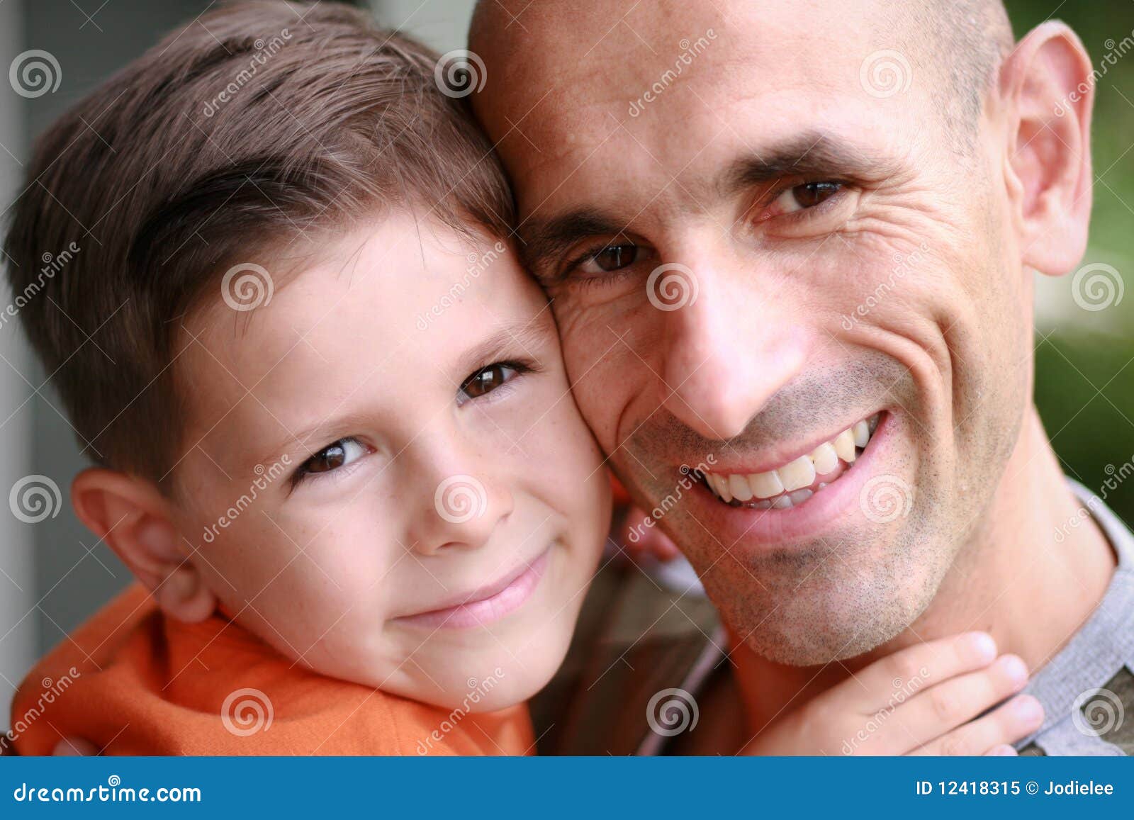 Father and Son Portrait Smiling Stock Image - Image of eyes, cheeky ...