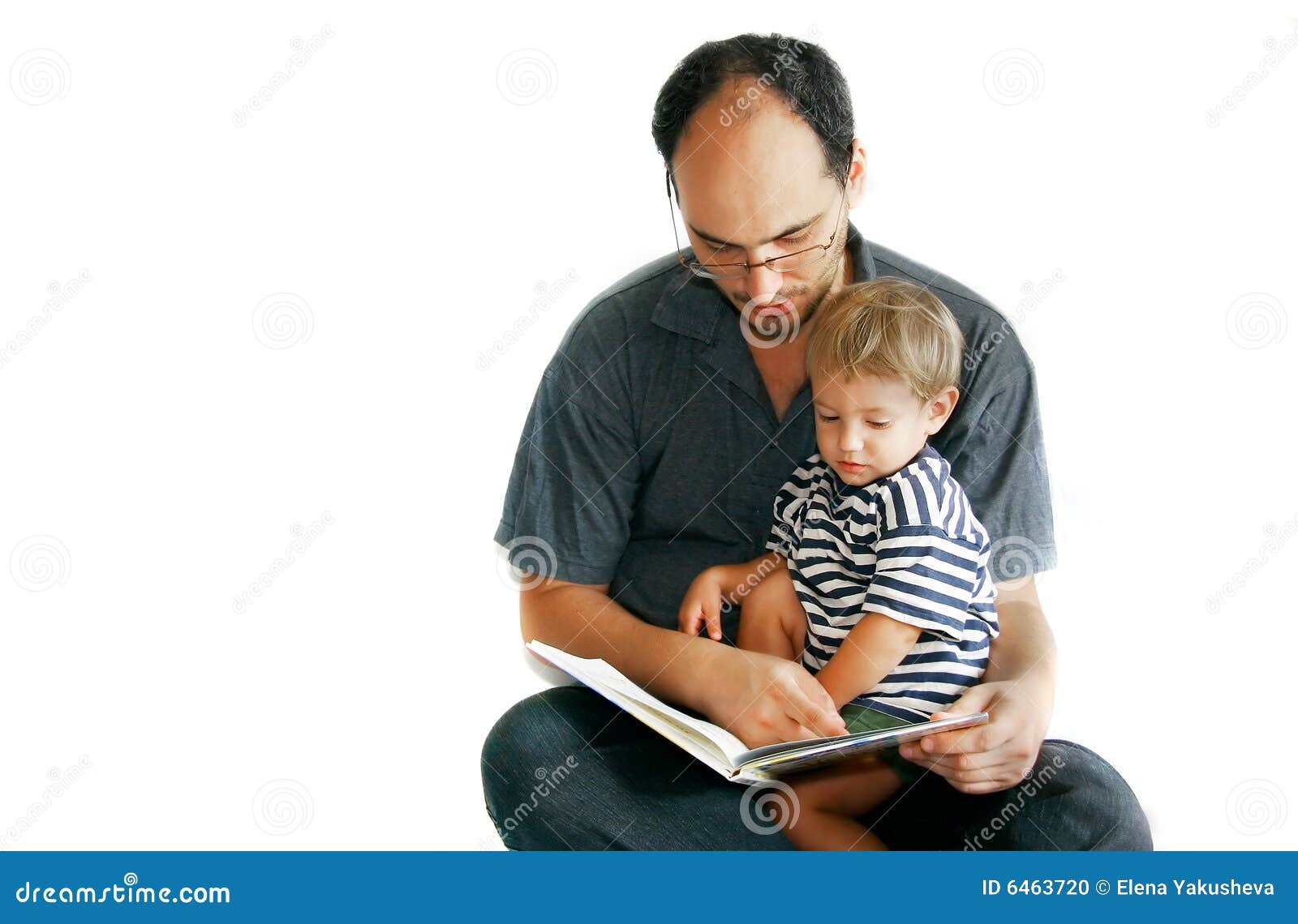 Father and Son Reading a Book Stock Photo - Image of attention, father ...