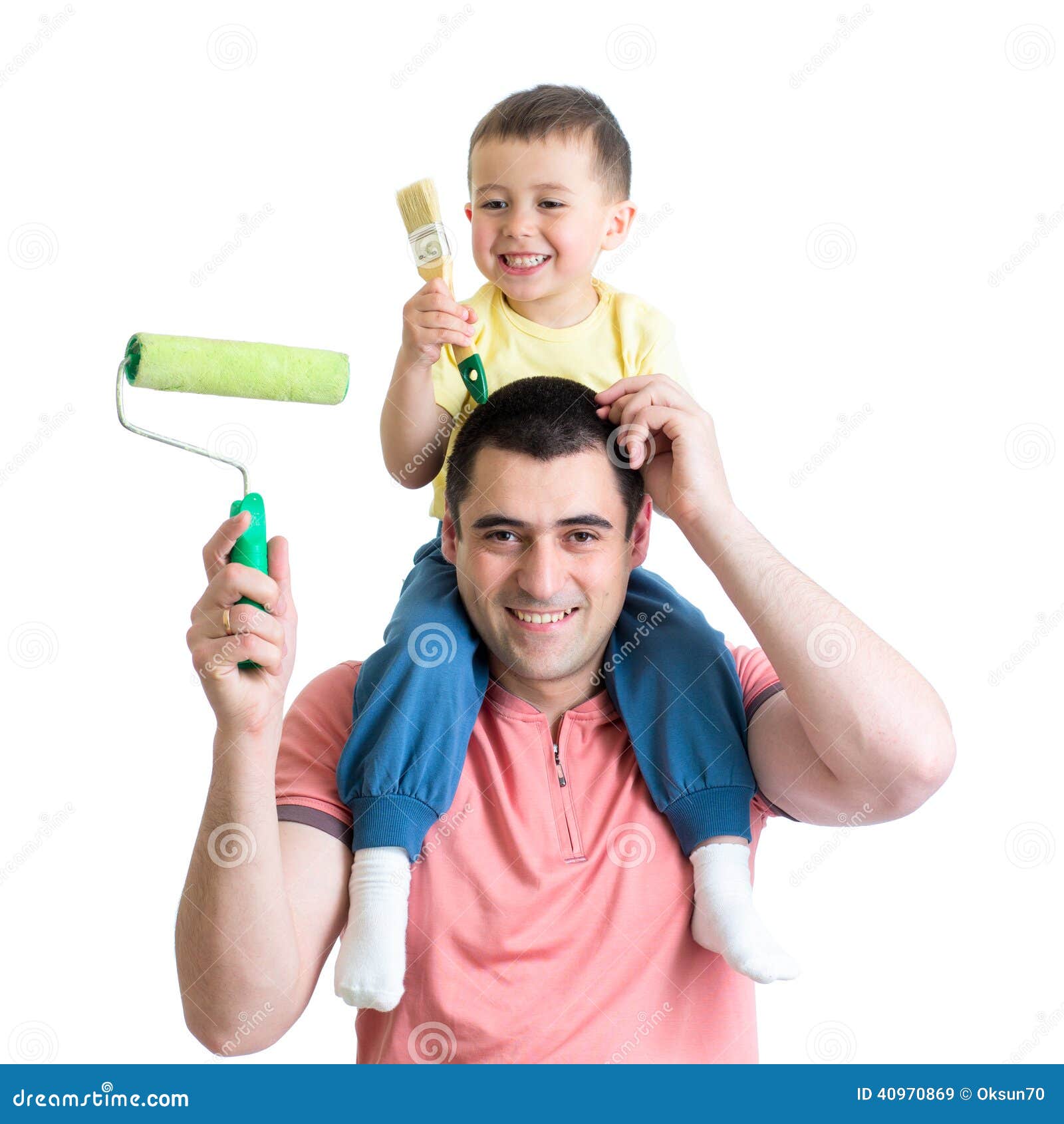Father and Son Ready To Paint the Room Stock Image - Image of pretty ...