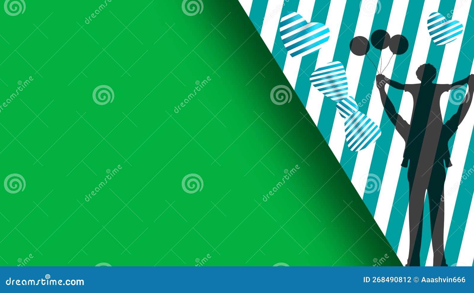 Father and Son Right Side on Green Screen Stock Illustration ...