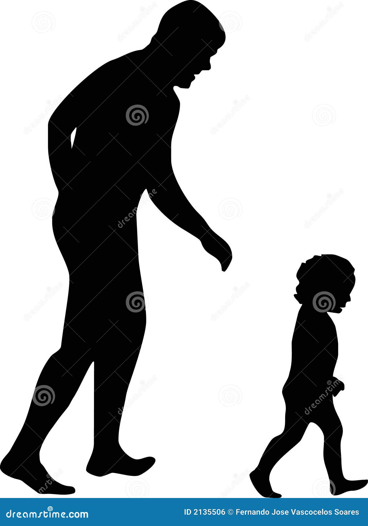 Father and son running stock vector. Illustration of pleasure - 2135506
