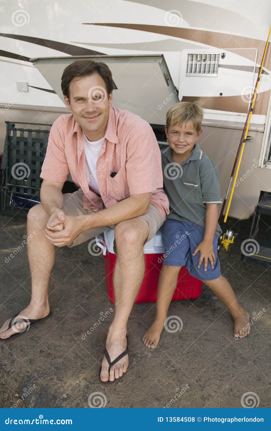 Father and Son by RV stock photo. Image of recreational - 13584508