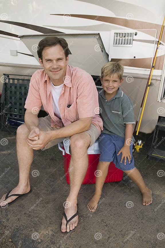 Father and Son by RV stock photo. Image of recreational - 13584508