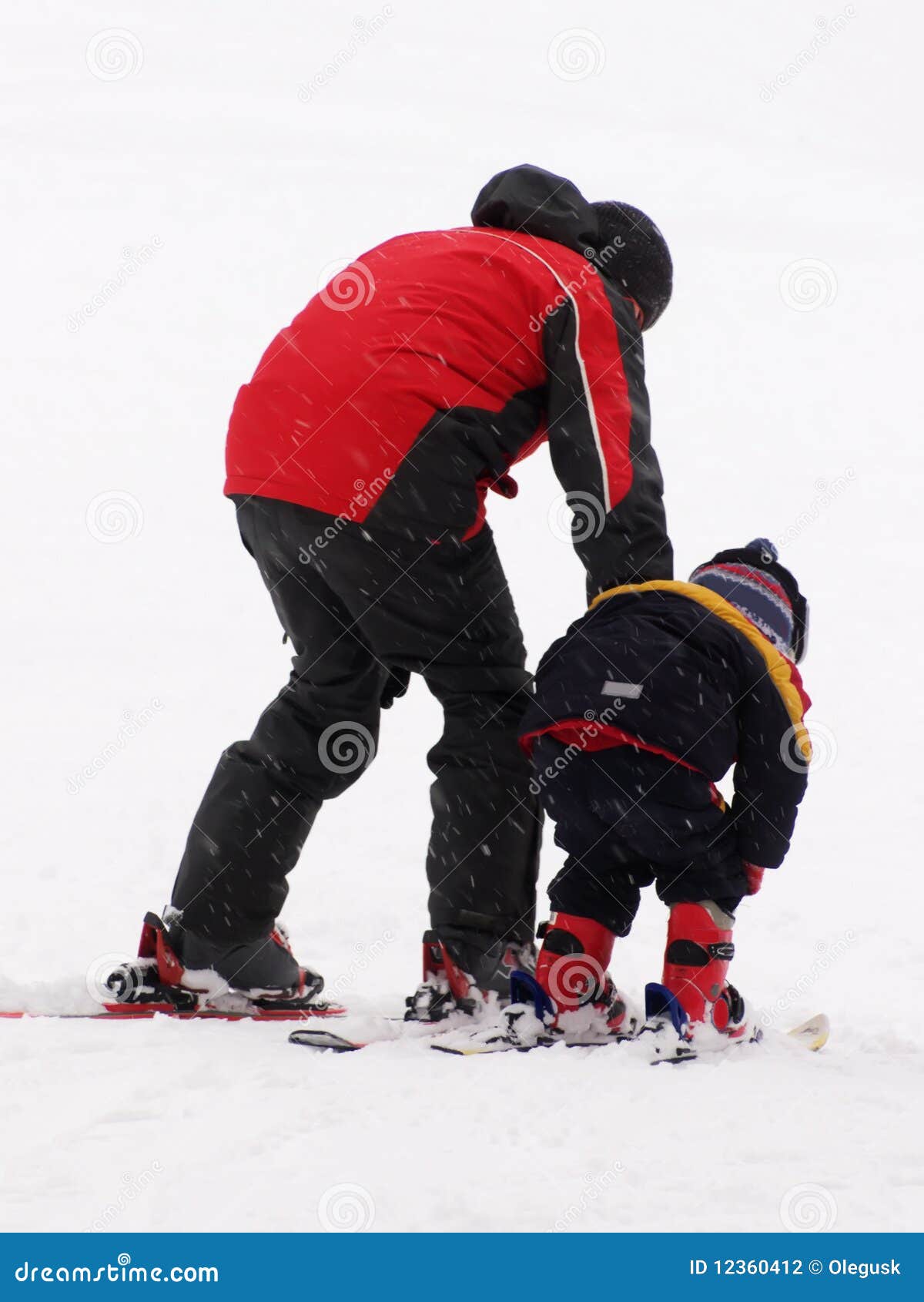 Father son skis stock photo. Image of people, sports - 12360412