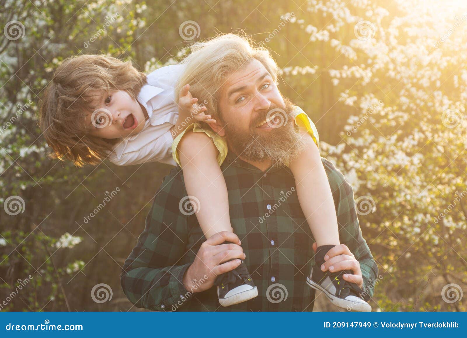 Father and Son. Spring Family. Fathers Day. Stock Image - Image of cute ...