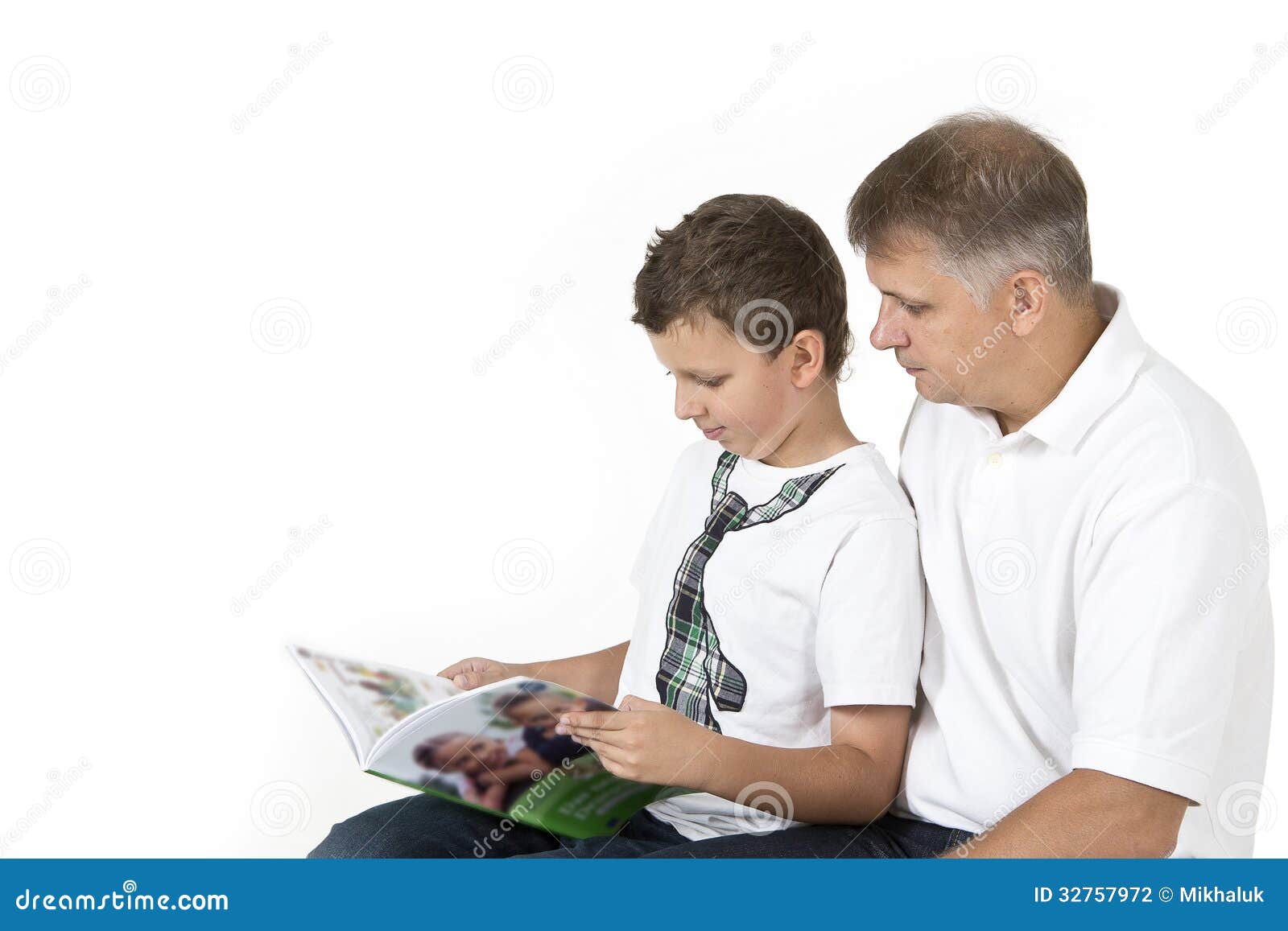 Father and Son are Studying Together Stock Photo - Image of young ...