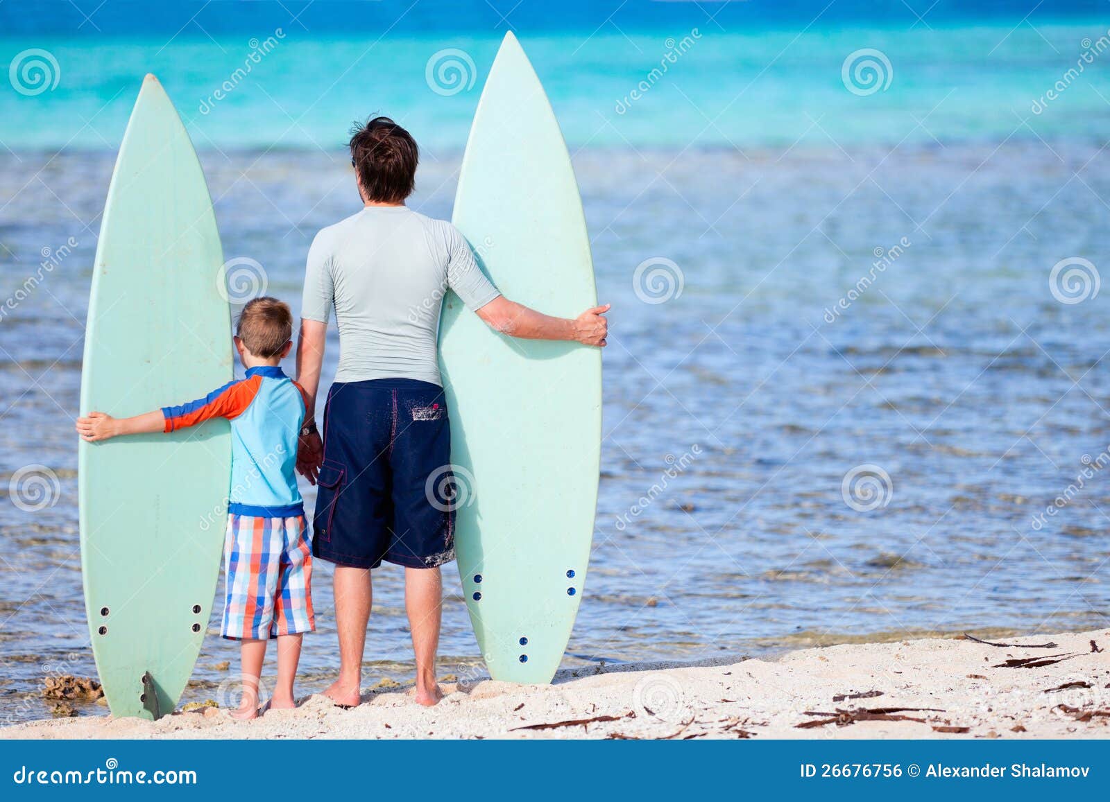 Father and Son with Surfboards Stock Photo - Image of portrait, surf ...