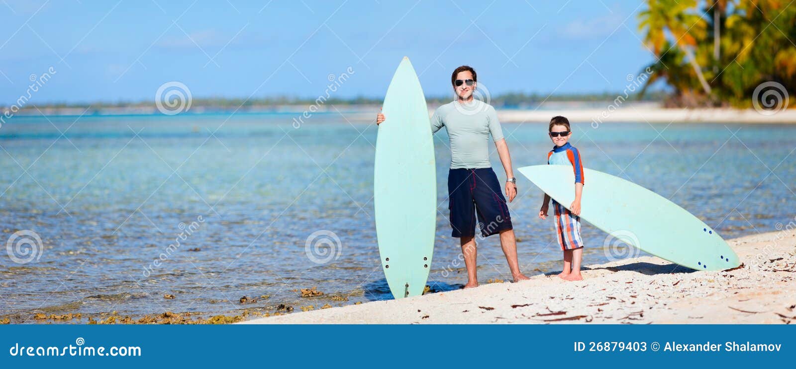 Father and Son with Surfboards Stock Image - Image of people, smiling ...
