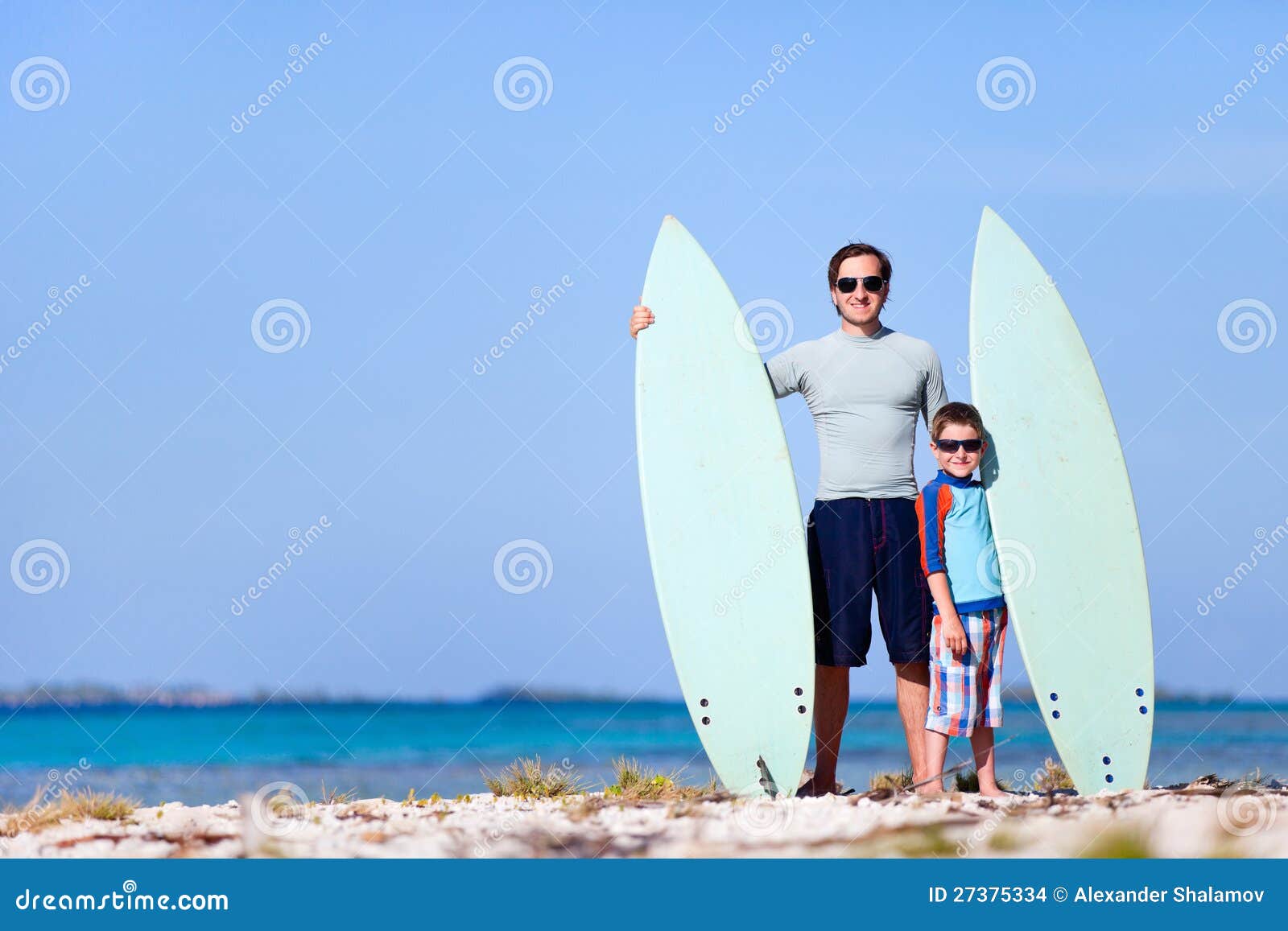 Father and Son with Surfboards Stock Photo - Image of father, surfing ...
