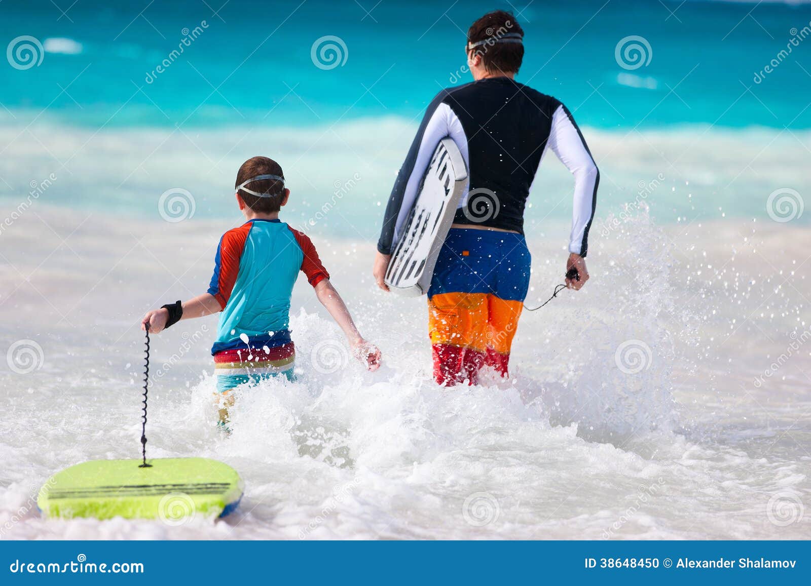 Father and son surfing stock photo. Image of daytime - 38648450