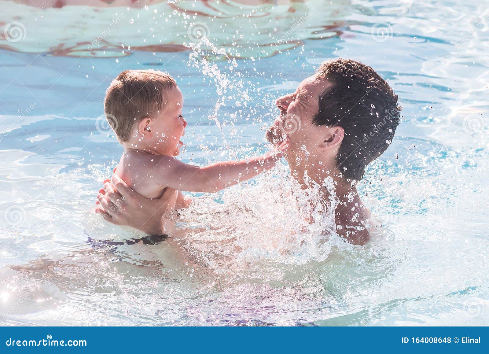 Father with Son in the Swimming Pool. Father`s Day. Parent Stock Photo ... Father with Son in the Swimming Pool. Father`s Day. Parent Stock Photo ...