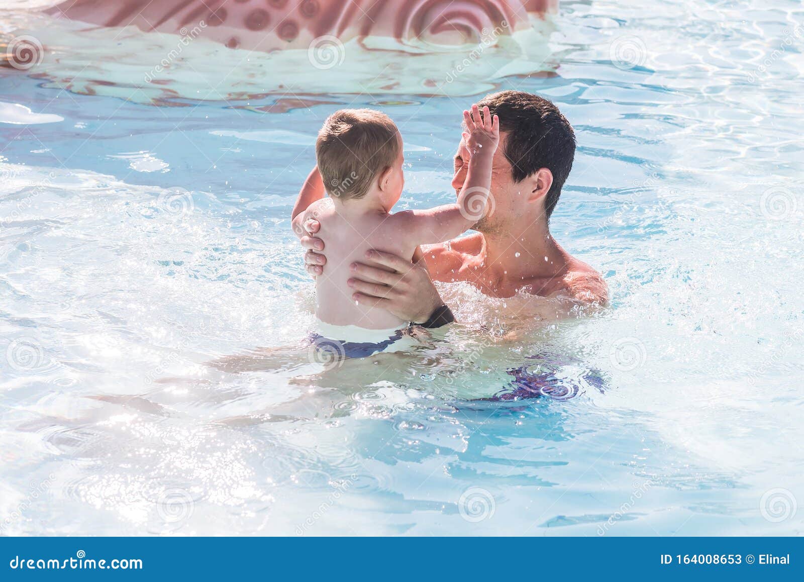 Father with Son in the Swimming Pool. Father`s Day. Parent Stock Image ... Father with Son in the Swimming Pool. Father`s Day. Parent Stock Image ...