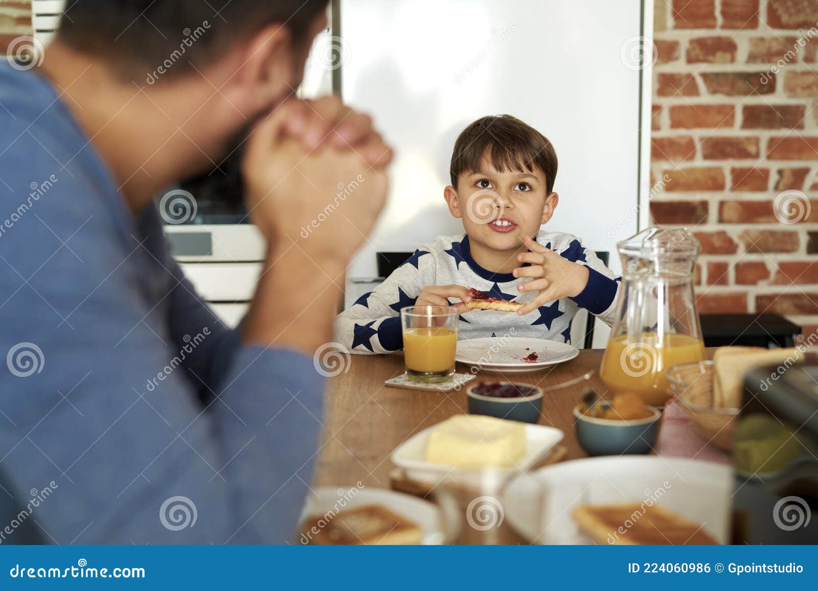 Morning with dad stock photo. Image of domestic, drinking - 224060986