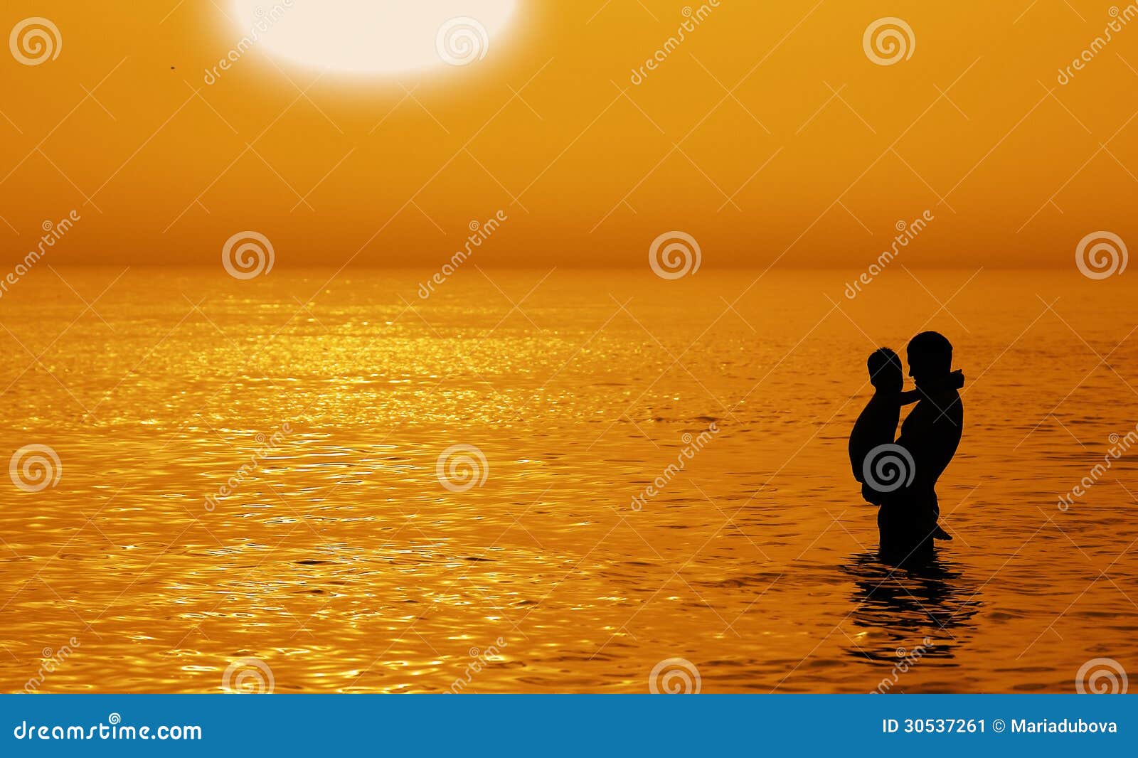 Father and Son To the Sea at Sunset Stock Image - Image of affection ...