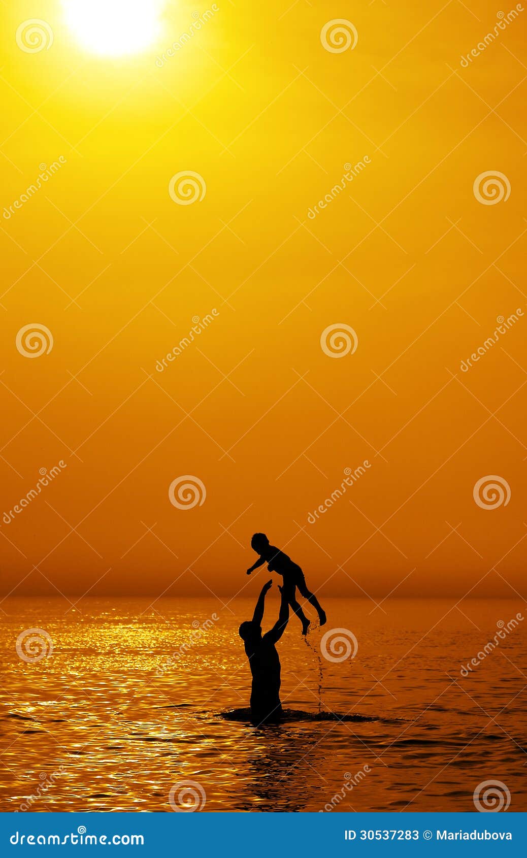 Father and Son To the Sea at Sunset Stock Image - Image of life, clouds ...