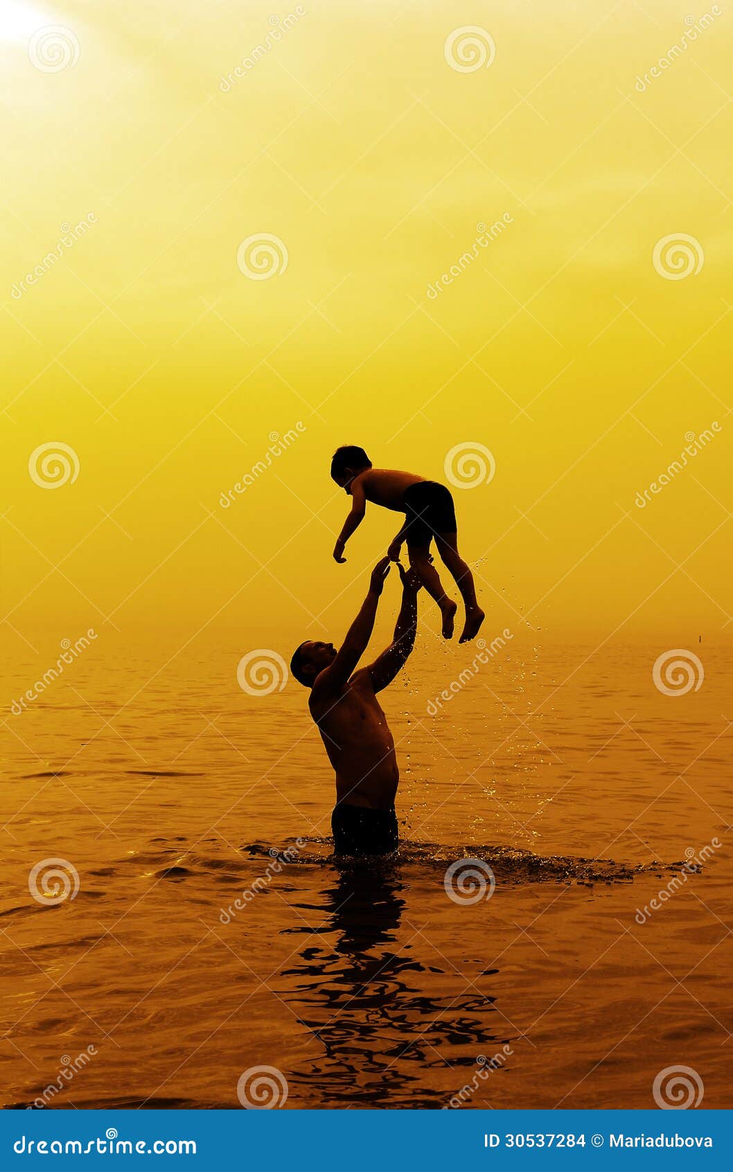 Father and Son To the Sea at Sunset Stock Photo - Image of bonding ...