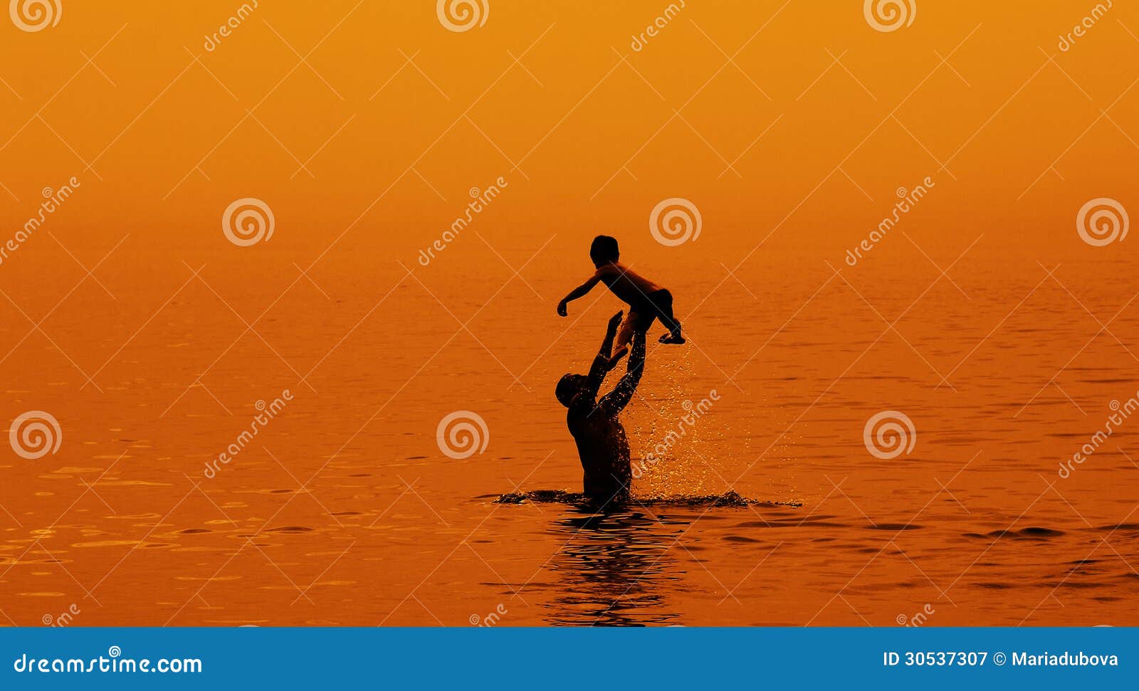 Father and Son To the Sea at Sunset Stock Image - Image of dusk ...