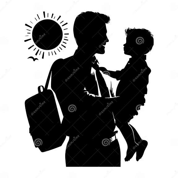 Father And Son Vector Isolated Illustration On White Background
