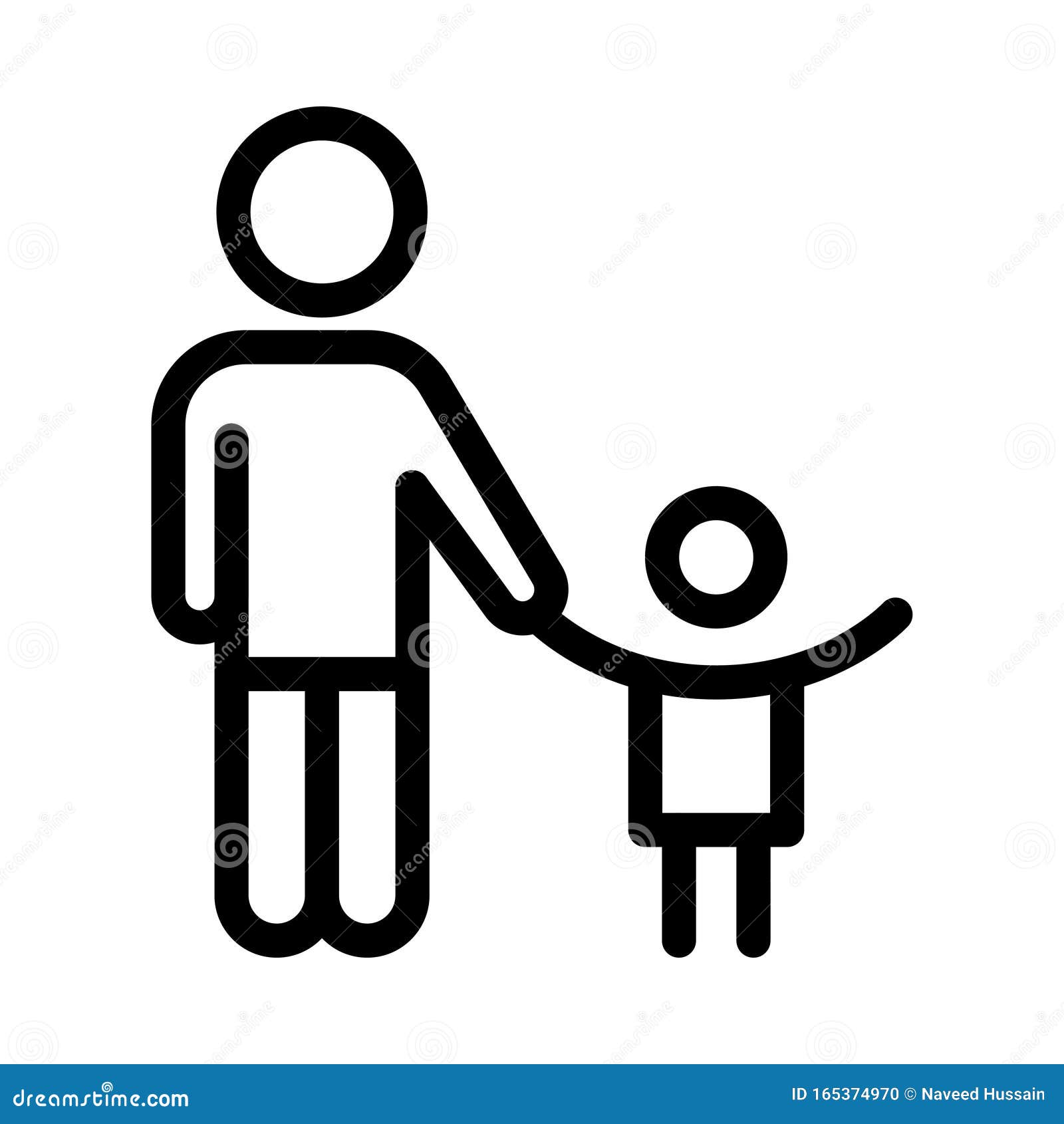 Father Son Vector Thin Line Icon Stock Vector - Illustration of icon ...