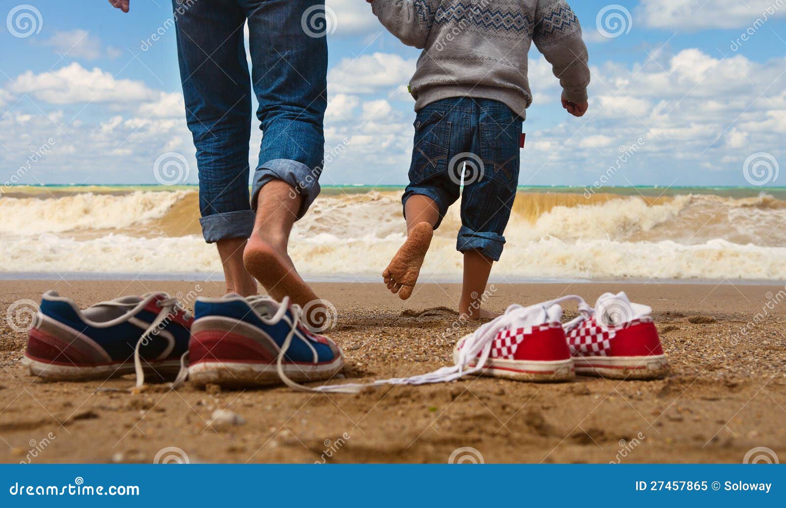 Father And Son Walk At The Seaside Royalty-Free Stock Photography ...