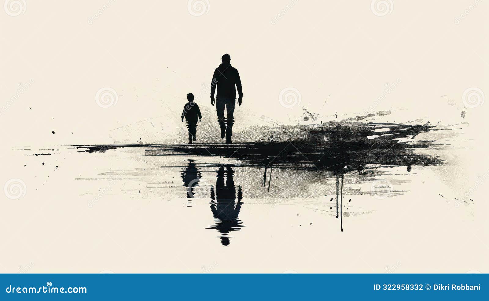 A Father and Son Walk into the Unknown Stock Photo - Image of human ...