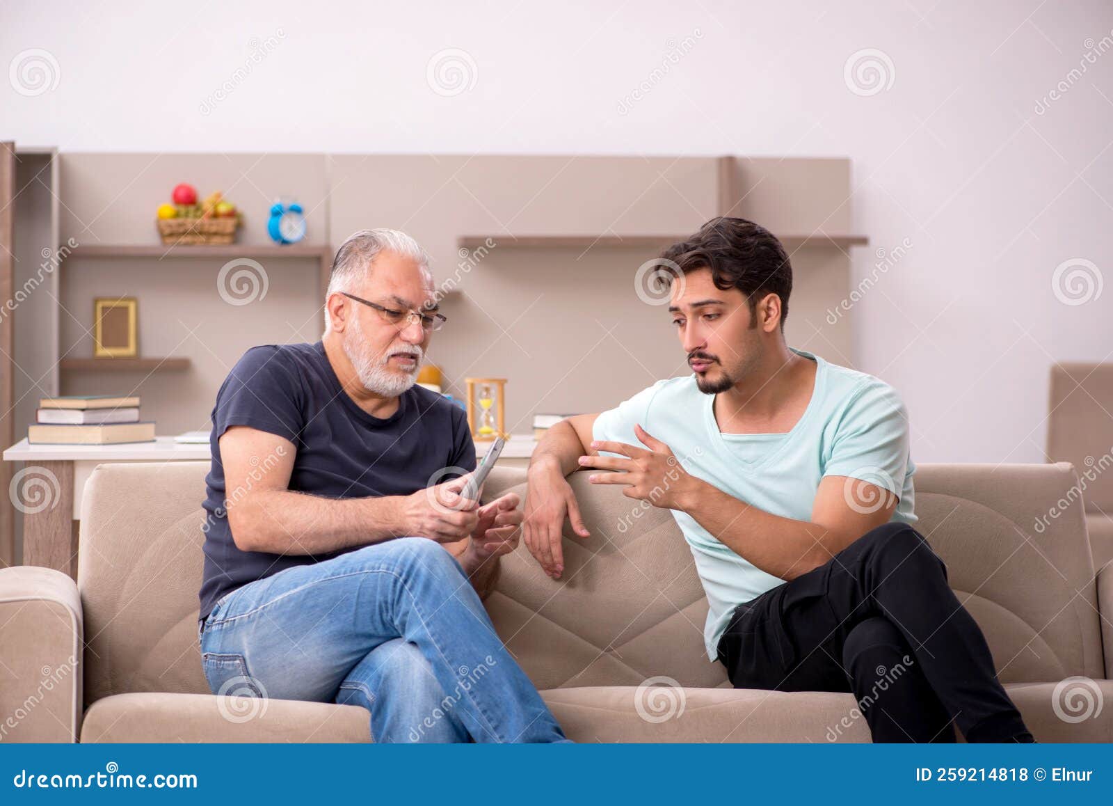 Father and Son Watching Tv during Pandemic Stock Photo - Image of ...
