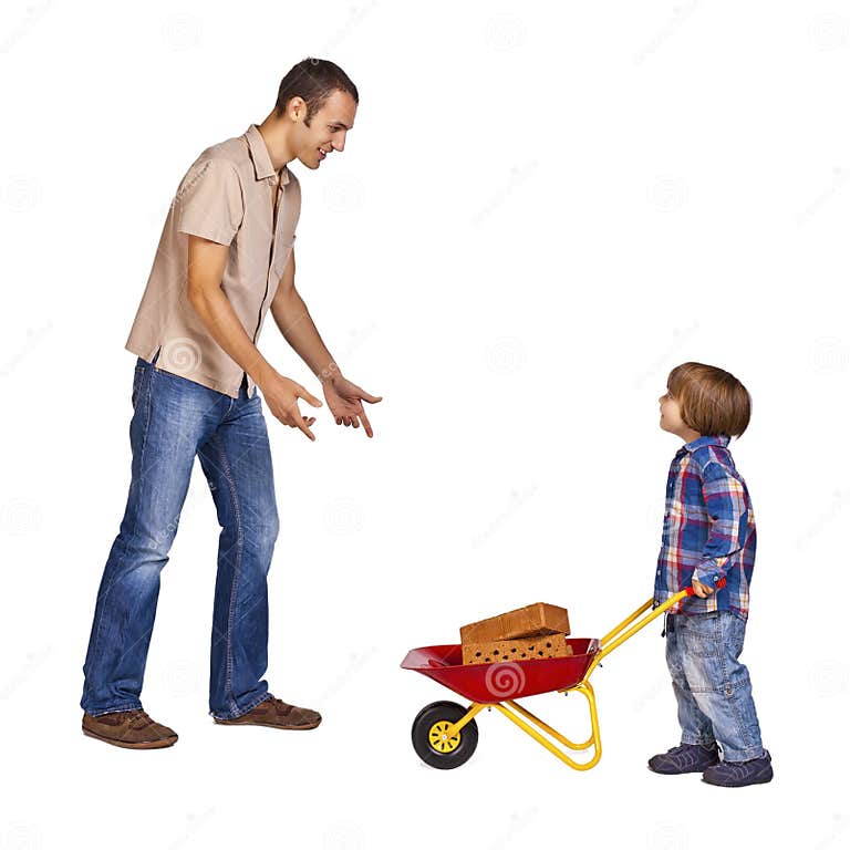 Father and son at work stock photo. Image of parent, father - 31268312