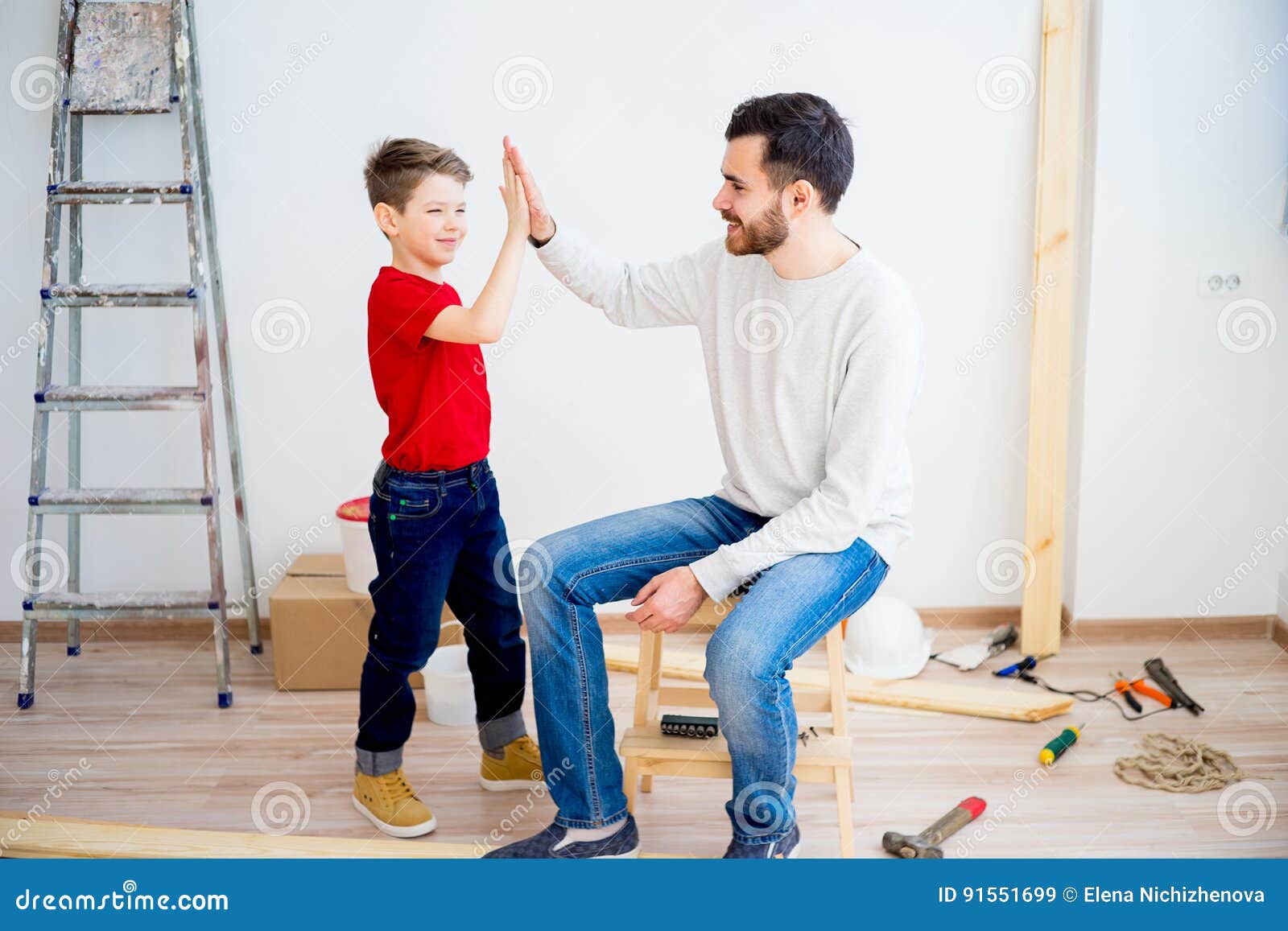 Father and son working stock image. Image of person, craftsman - 91551699