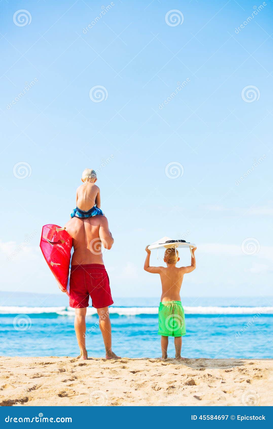Father and Sons Going Surfing Stock Image - Image of nature, outside ...