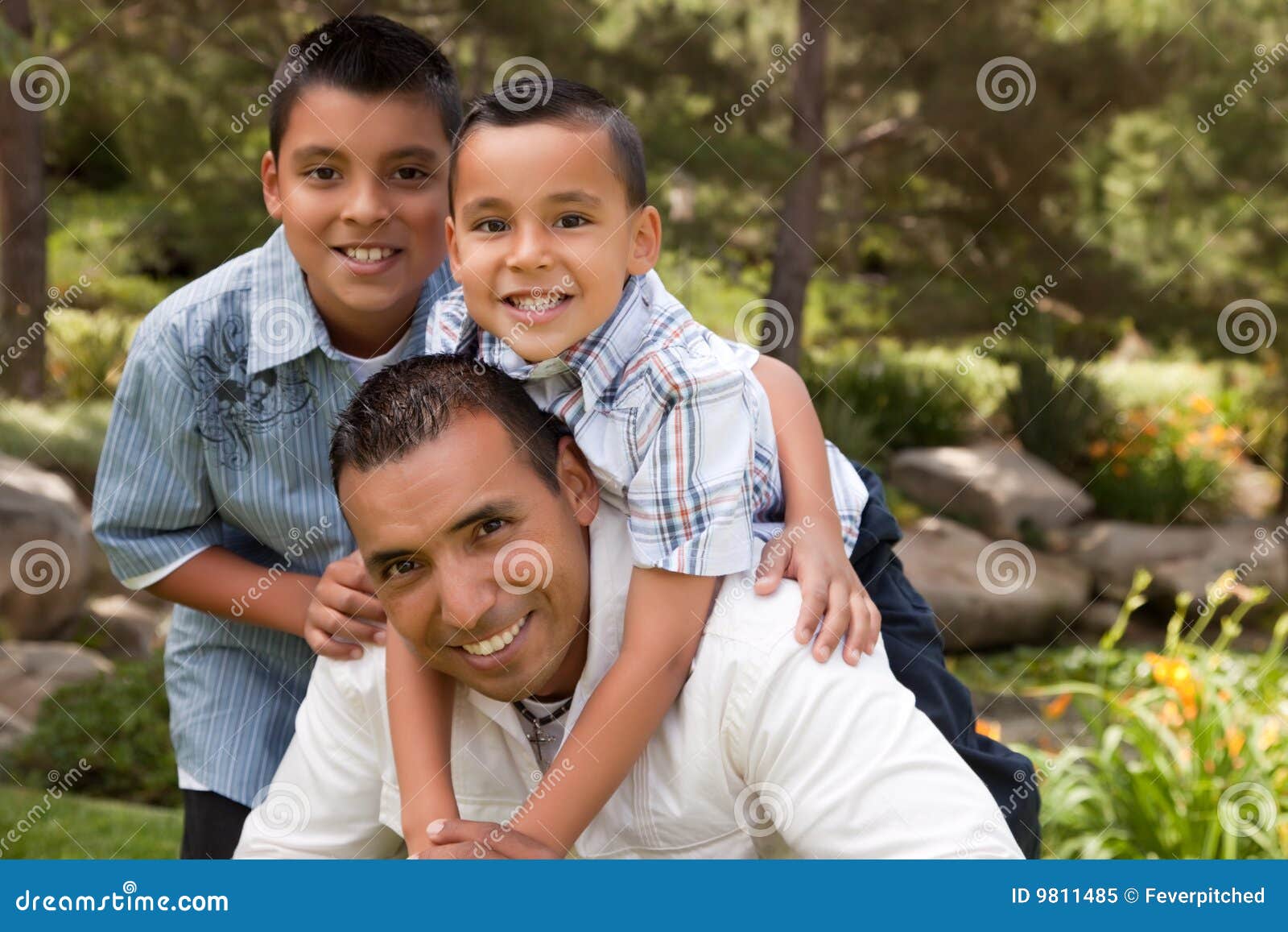 Father and Sons in the Park Stock Image - Image of children, male: 9811485