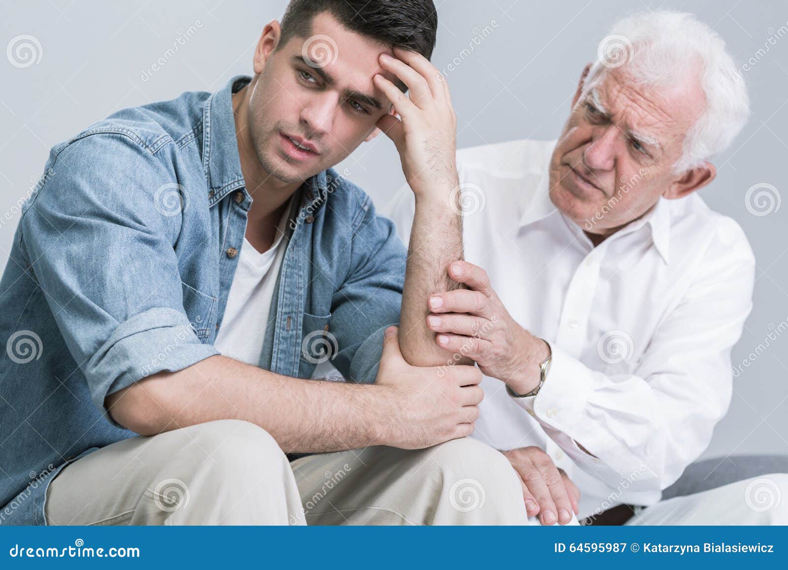Father Supporting His Despair Son Stock Image - Image of generation ...