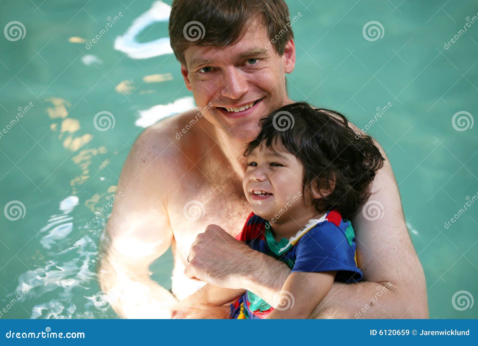 Father Swimming With Son Picture. Image: 6120659
