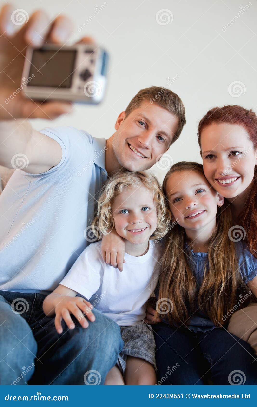 Father Taking Family Picture with Digi Cam Stock Image - Image of ...