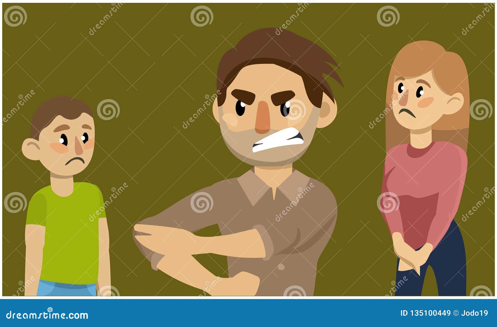 Family Conflict, People Stress, Silhouette Vector Stock Illustration ...