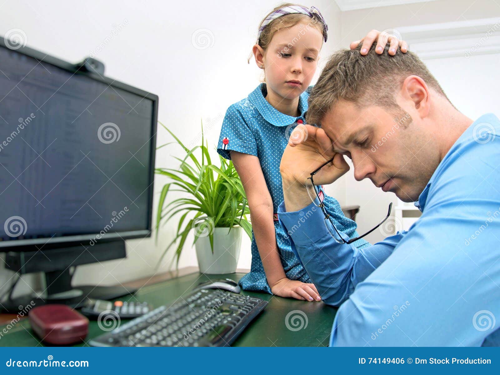 Father tired. stock photo. Image of daughter, parenthood - 74149406