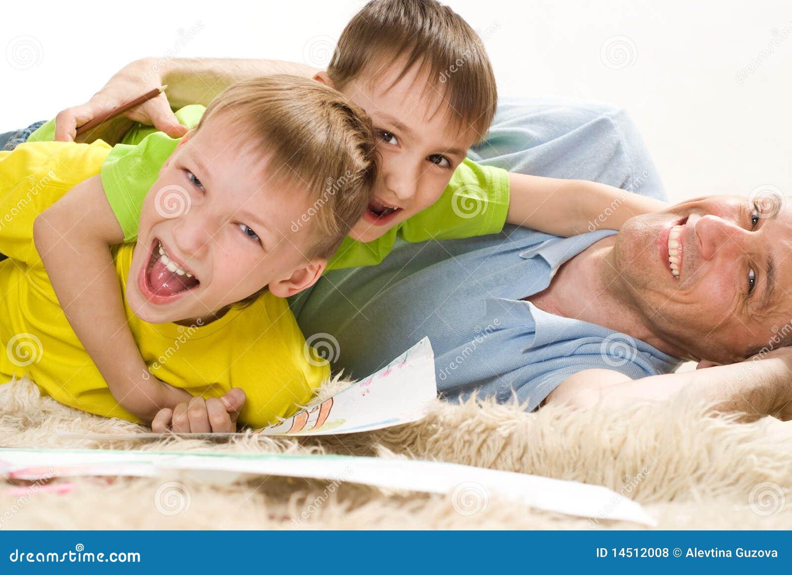 Father and two brothers stock photo. Image of enjoy, childhood - 14512008