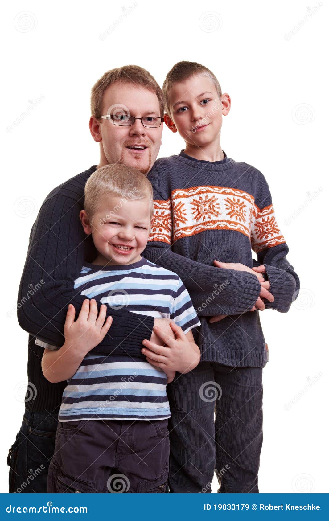 Father with two sons stock image. Image of brothers, responsibility ...