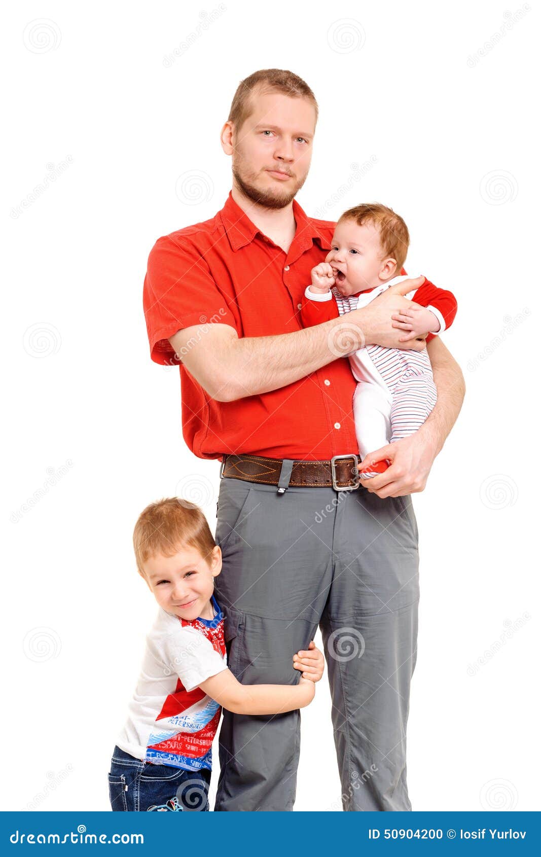 Father with two sons stock photo. Image of care, sons - 50904200