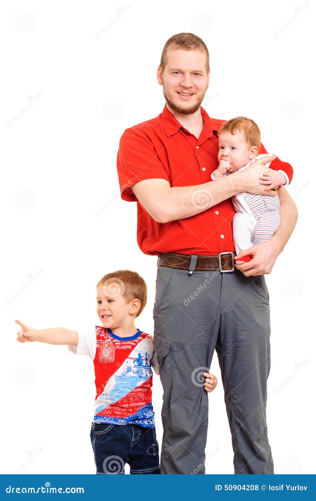 Father with two sons stock photo. Image of daddy, cute - 50904208