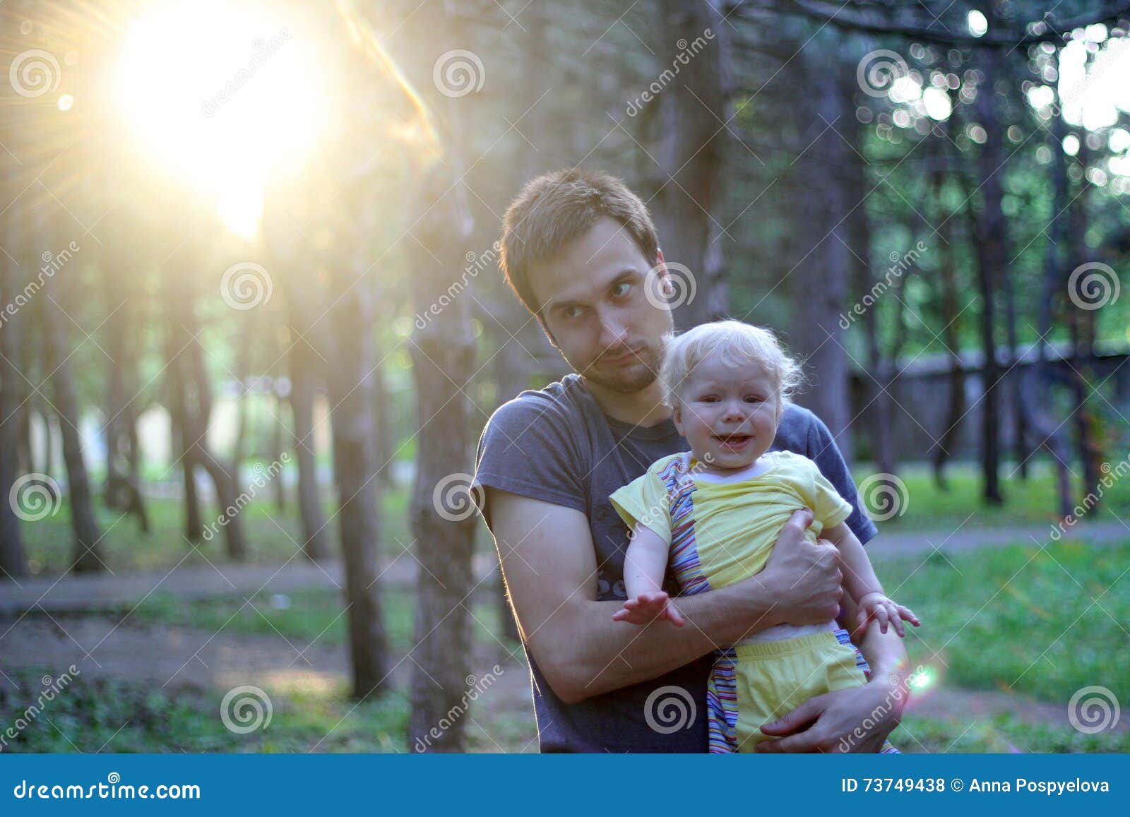 The Father is Upset because His Baby is Crying Stock Photo - Image of ...