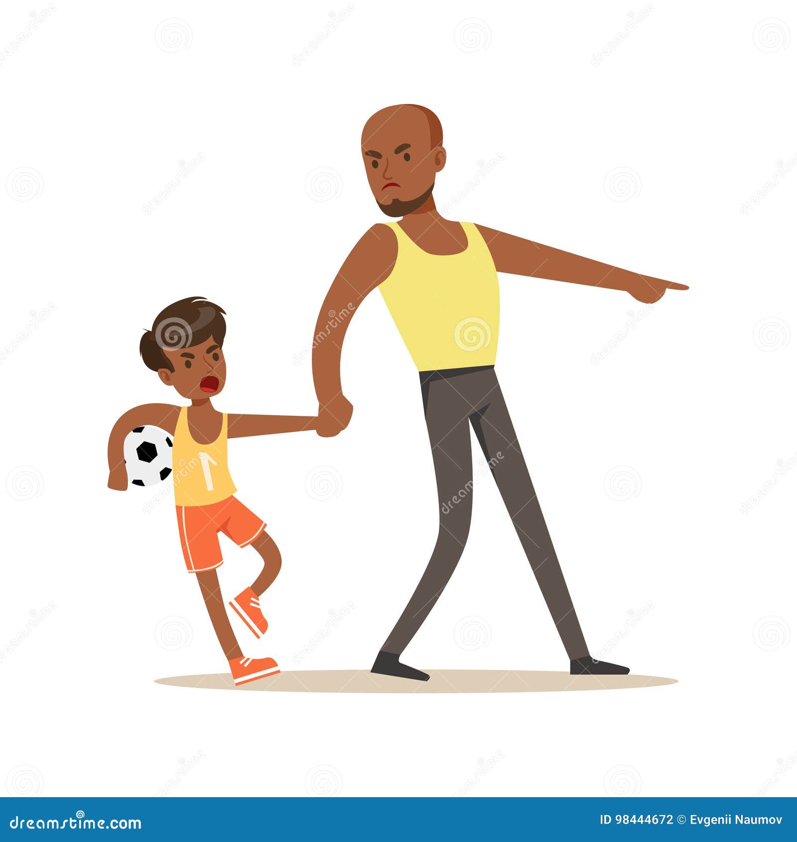 Man Or Father Yelling At Small Child Or Boy, Vector Cartoon Stick ... Man Or Father Yelling At Small Child Or Boy, Vector Cartoon Stick ...