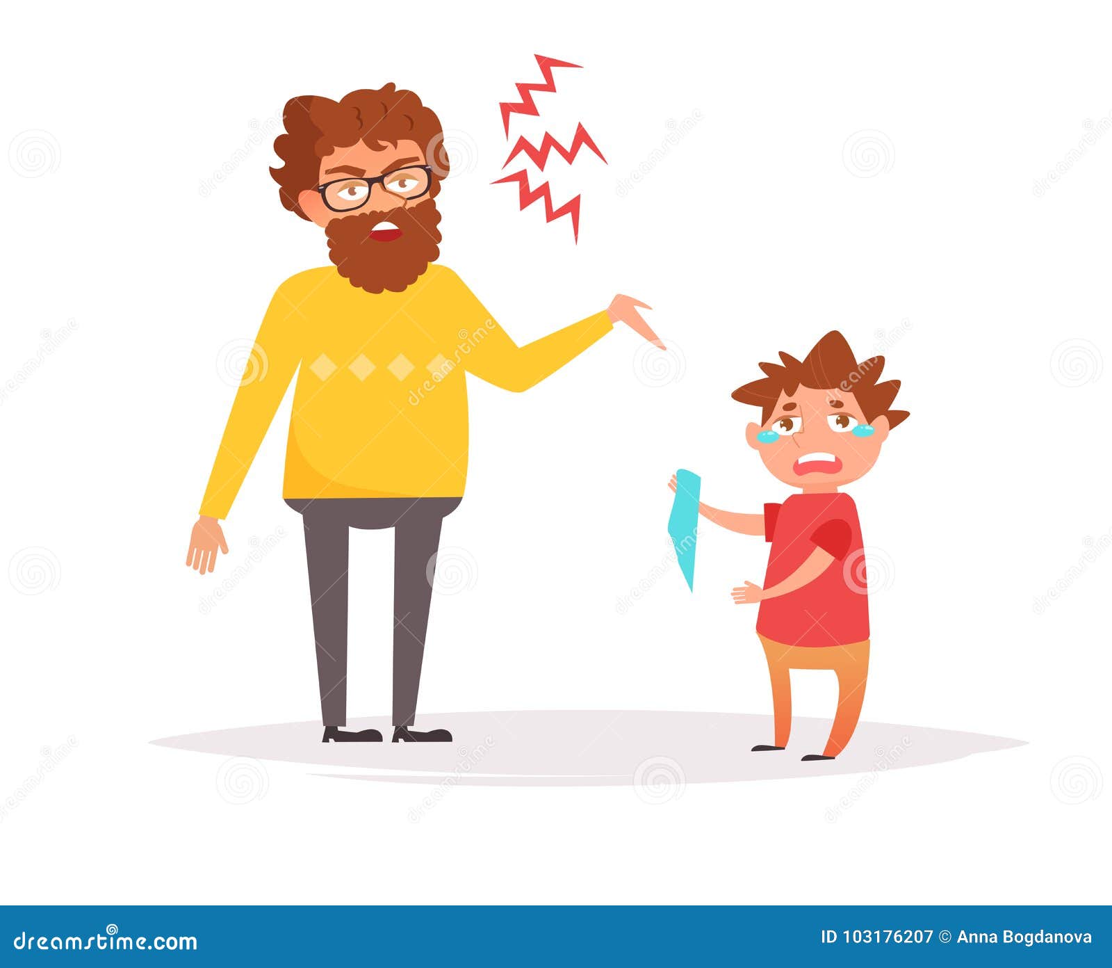 Father Yells At Mother And Baby Vector Illustration | CartoonDealer.com ...