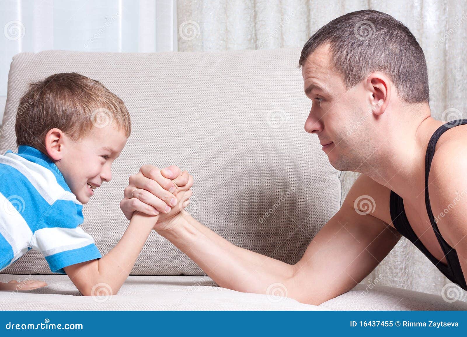 Father and Young Son are Fighting Stock Image - Image of head, couple ...